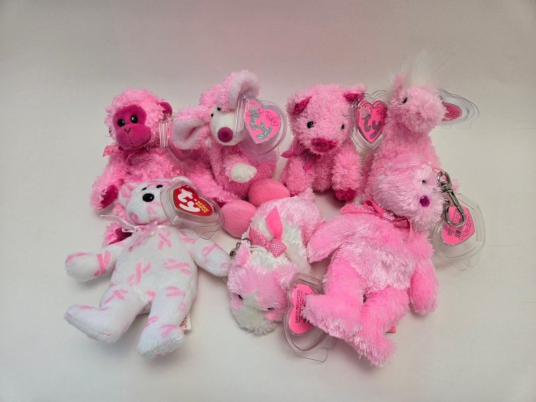 Ty Beanie Babies Key Clips - Pink! (4 Inch) Vintage Beanies - Etsy