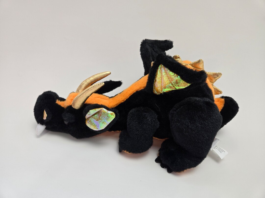 Vintage Webkinz “lava Dragon” the Black Dragon Plush With No Tag/code ...