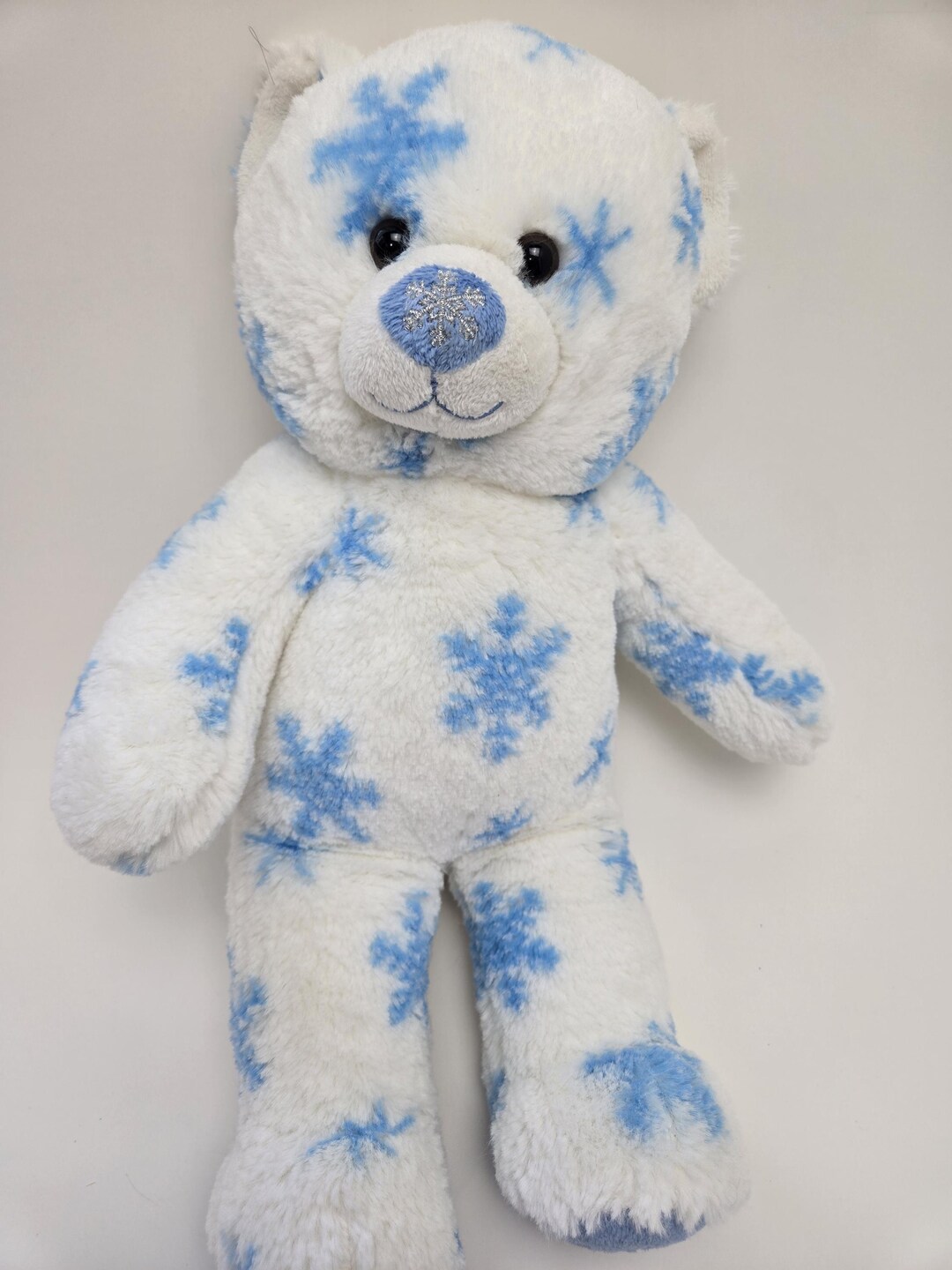 Build a Bear Blue Snowflakes Teddy Bear Plush 16 Inch - Etsy