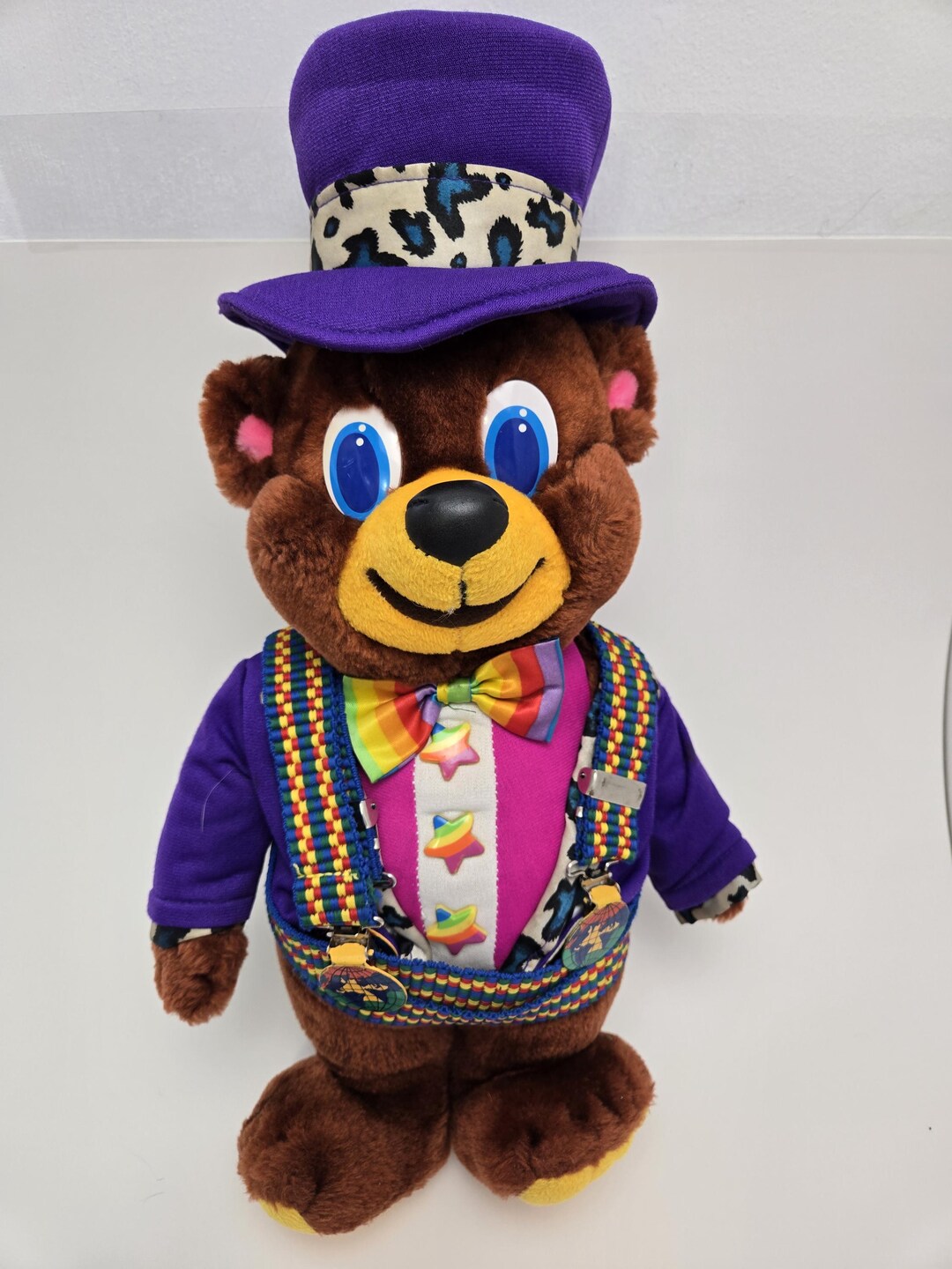 Vintage Lisa Frank Hollywood 24k Bear Rainbow Buttons Doll Plush Rare ...