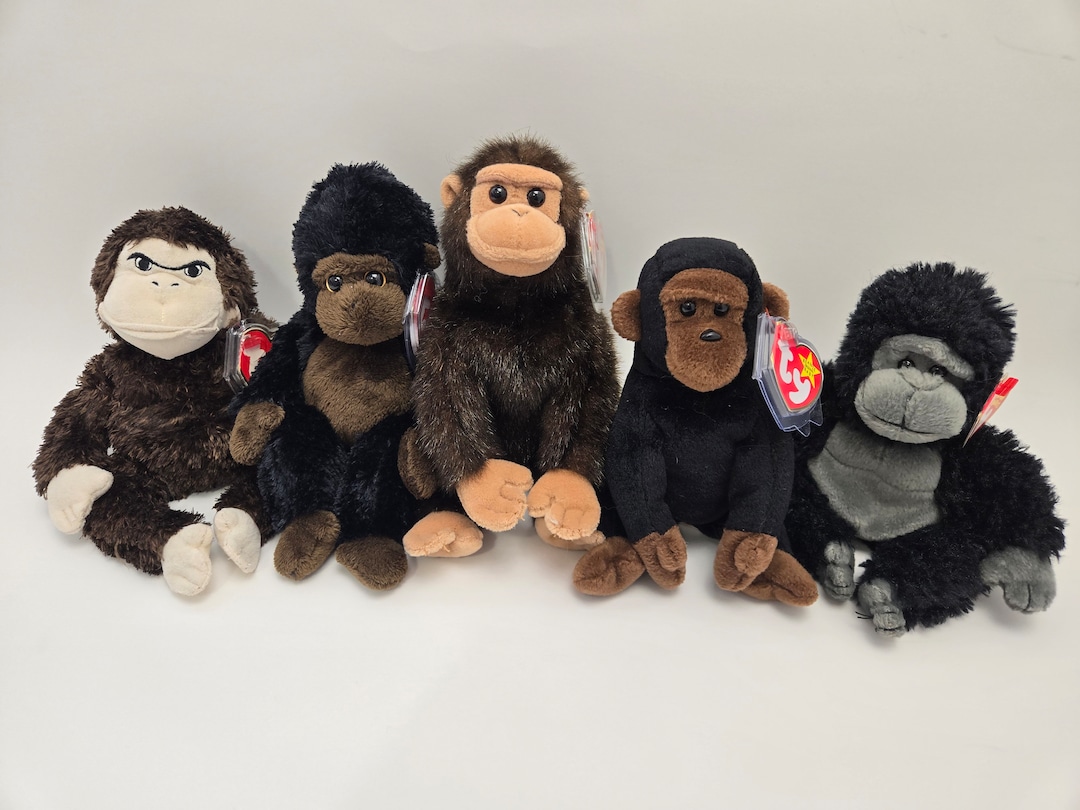 Ty Beanie Baby Gorillas - Gorilla Beanie Babies (8 Inch) Vintage ...