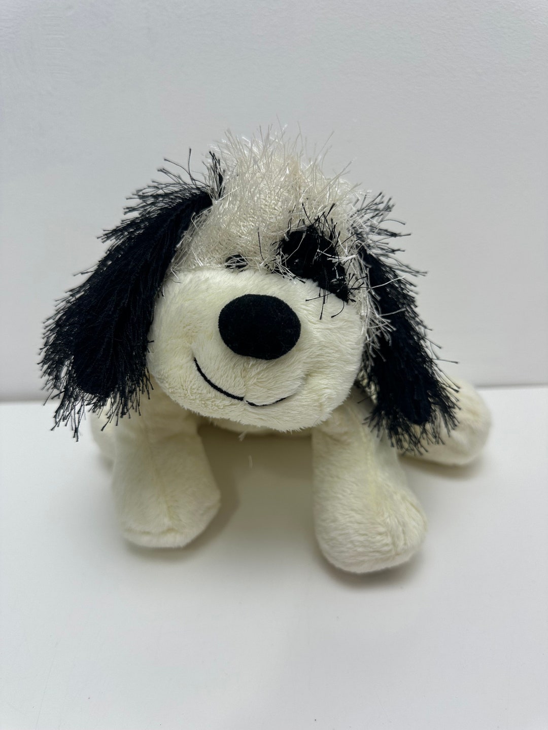 Vintage Ganz Webkinz Black and White Cheeky Dog With No Code (6 Inch ...