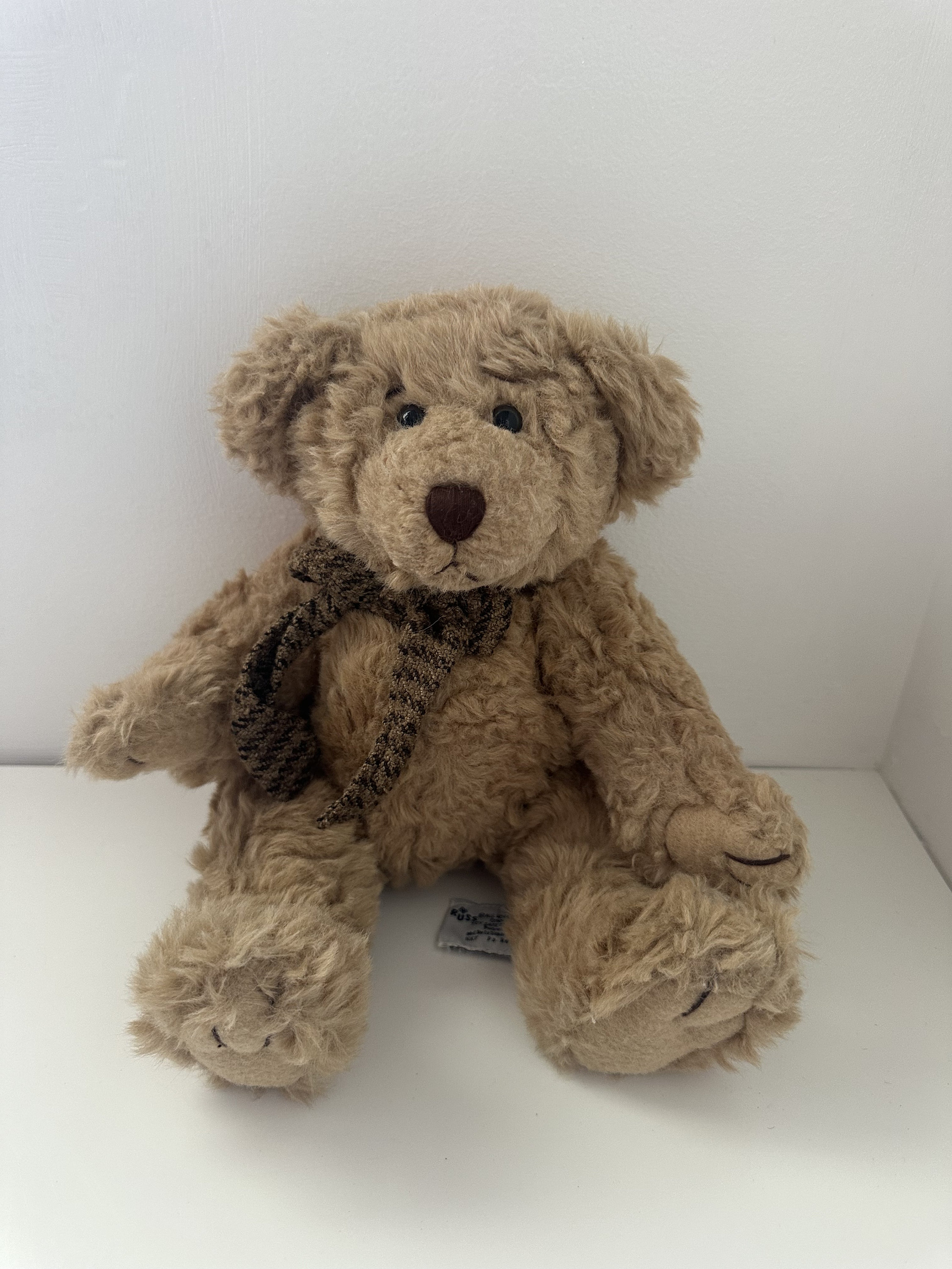 Russ Plush browning the Jointed Teddy Bear Vintage Plush 10 - Etsy