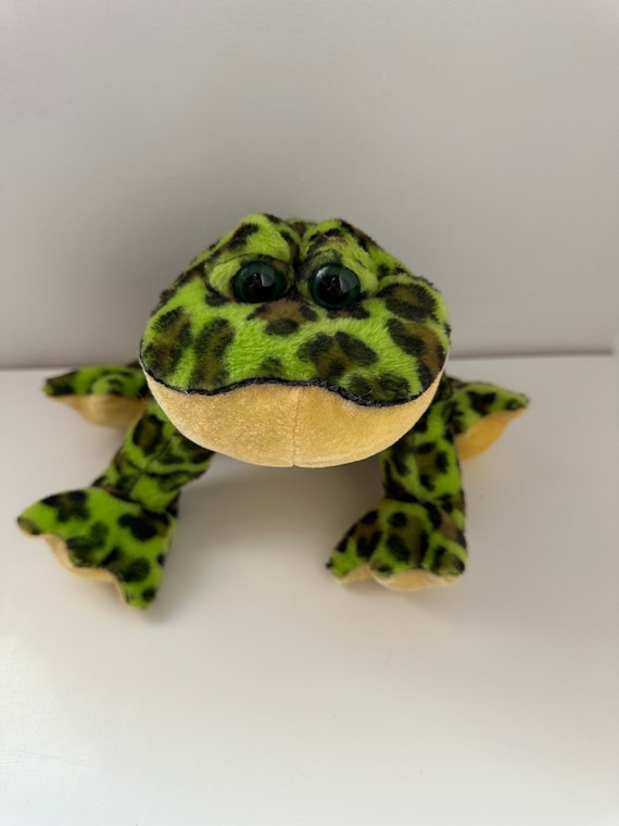 Vintage Ganz Webkinz Green Spotted Bullfrog With No Tag code 9 Inch Etsy Canada