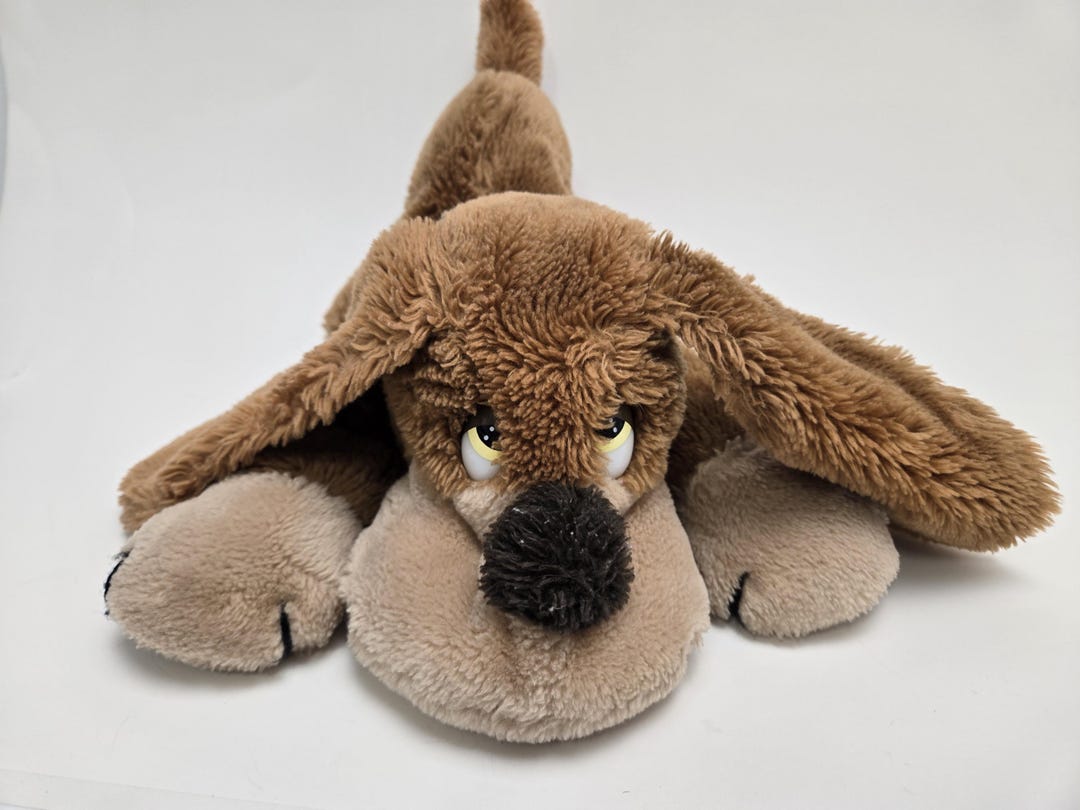 Russ Berrie Samuel the Basset Hound Laying Down Brown Dog Floppy Ears ...