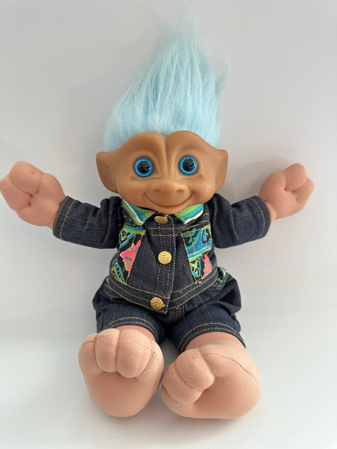 Cute Russ 90s Vintage Troll With Blue Hair and Jean Outfit, Good Used ...