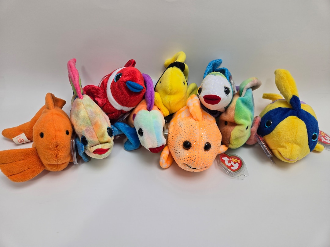 Ty Beanie Baby Fish Water Animal Beanie Babies (6 Inch) Vintage Beanies ...