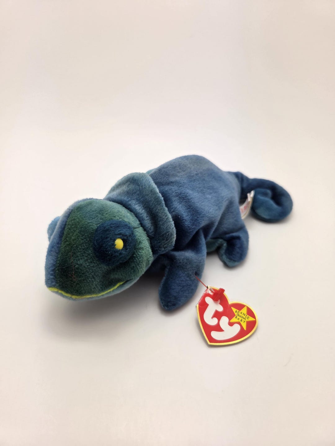 Ty Beanie Babies Rainbow the Blue Green Chameleon Stuffed Animal Plush ...