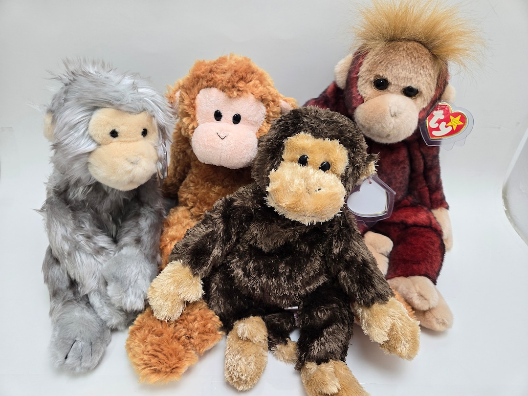 Ty Beanie Buddy Monkeys - Monkey Beanie Buddies (8 Inch) Vintage ...