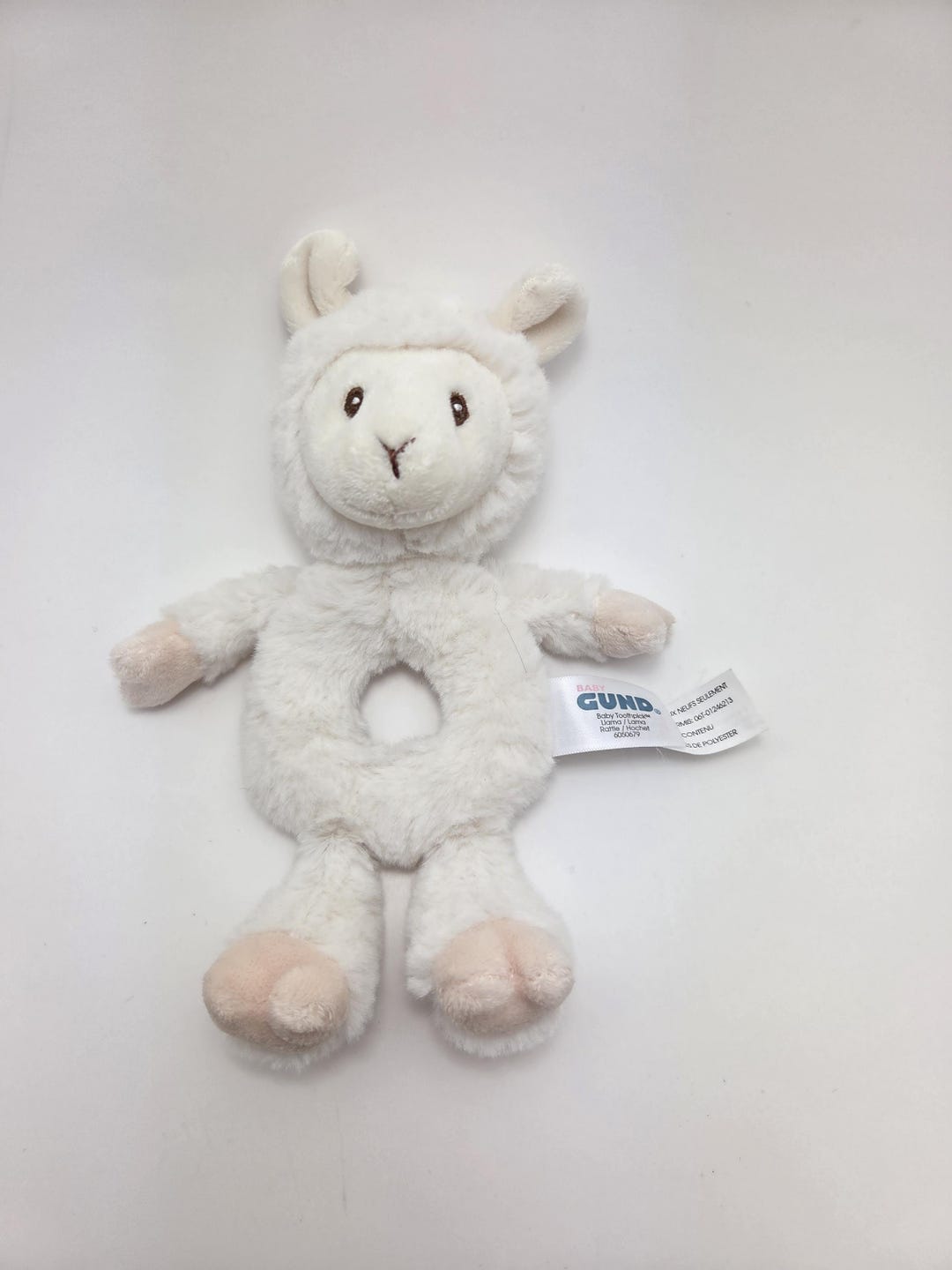 Baby Gund Toothpick Llama Rattle Plush Stuffed Animal Cream Ring (5 ...