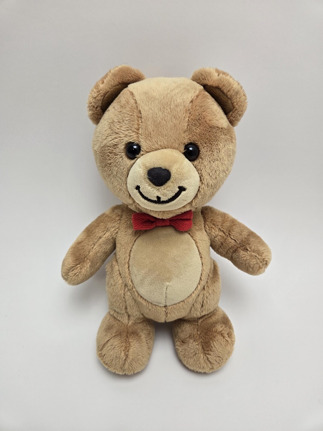 Gund Peanut Butter Teddy Bear Plush, Red Bow Tie, Vintage Collectible ...