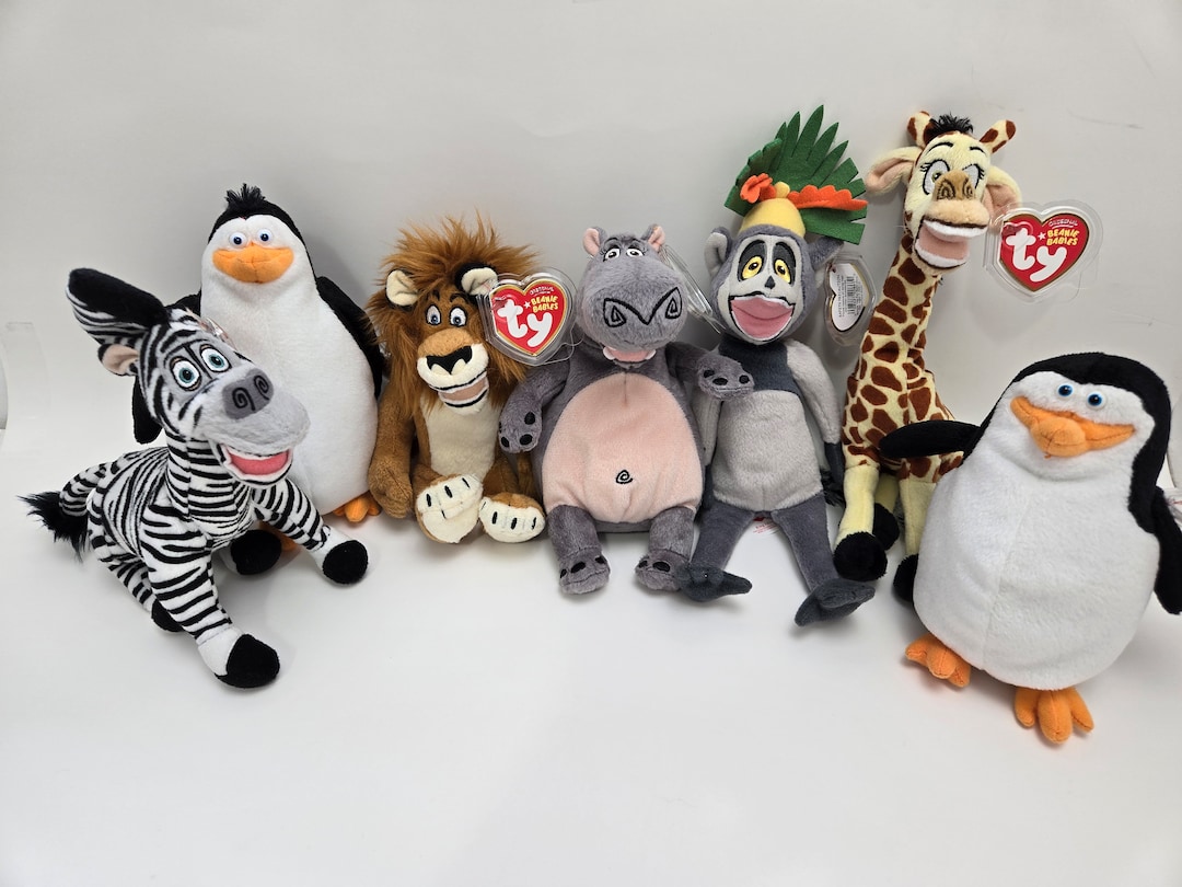 Ty Beanie Babies - Madagascar Characters! (8 Inch) Vintage Beanies - Etsy