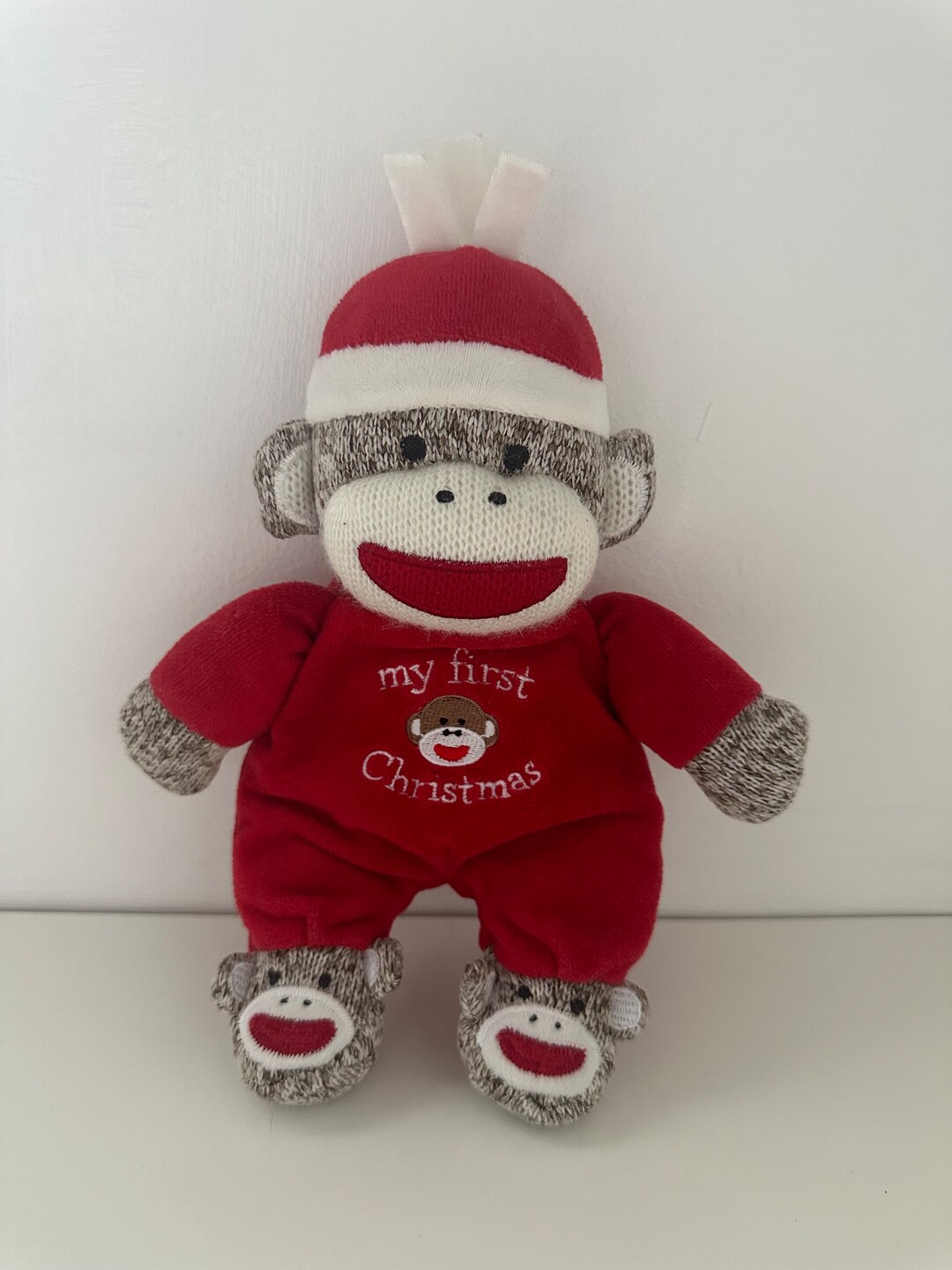 My First Christmas Sock Monkey Plush, RATTLES, New Without Tags! (7 ...