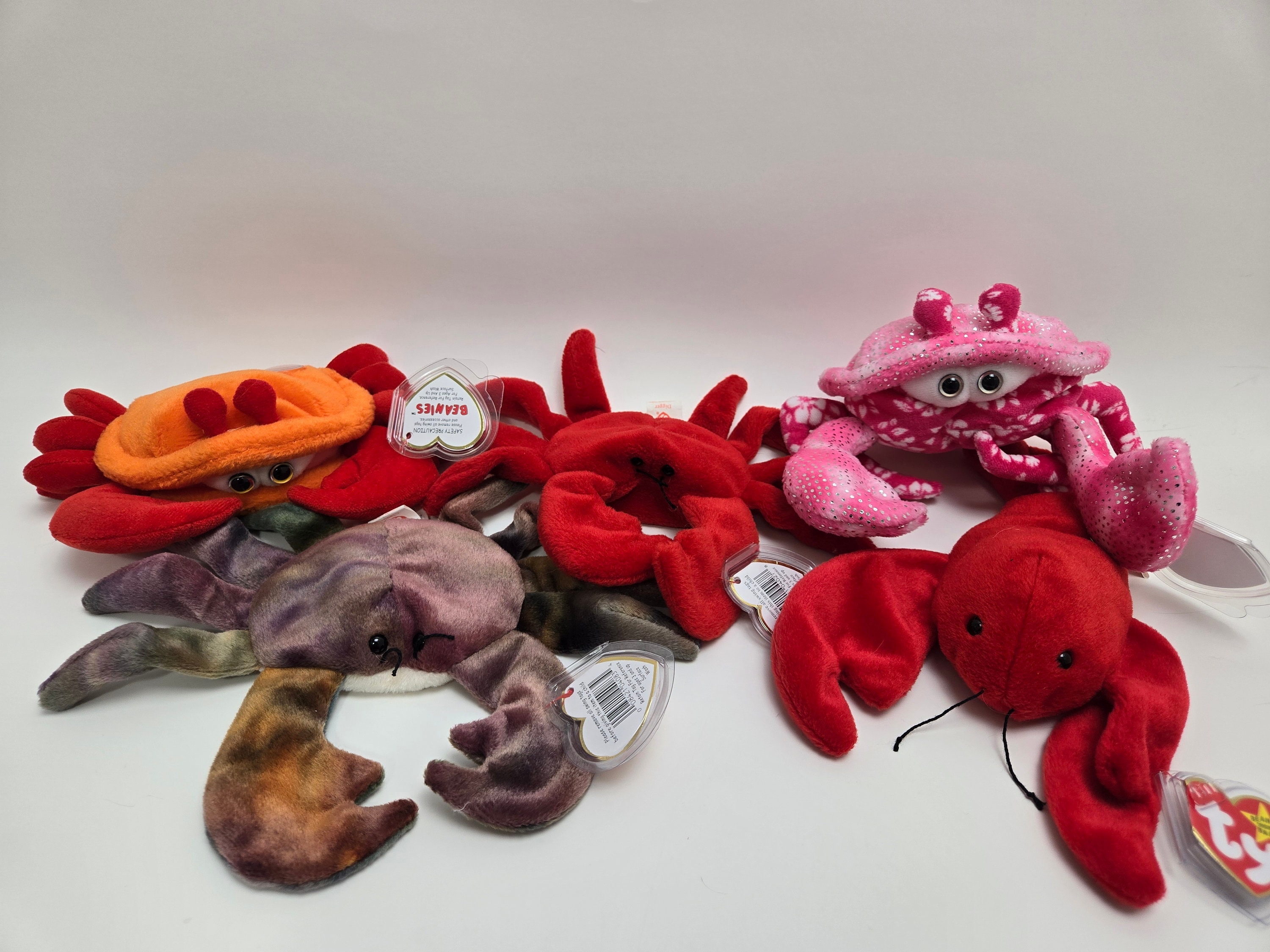 Ty Beanie Baby Crabs and Lobster - Water Animal Beanie Babies (6 Inch ...