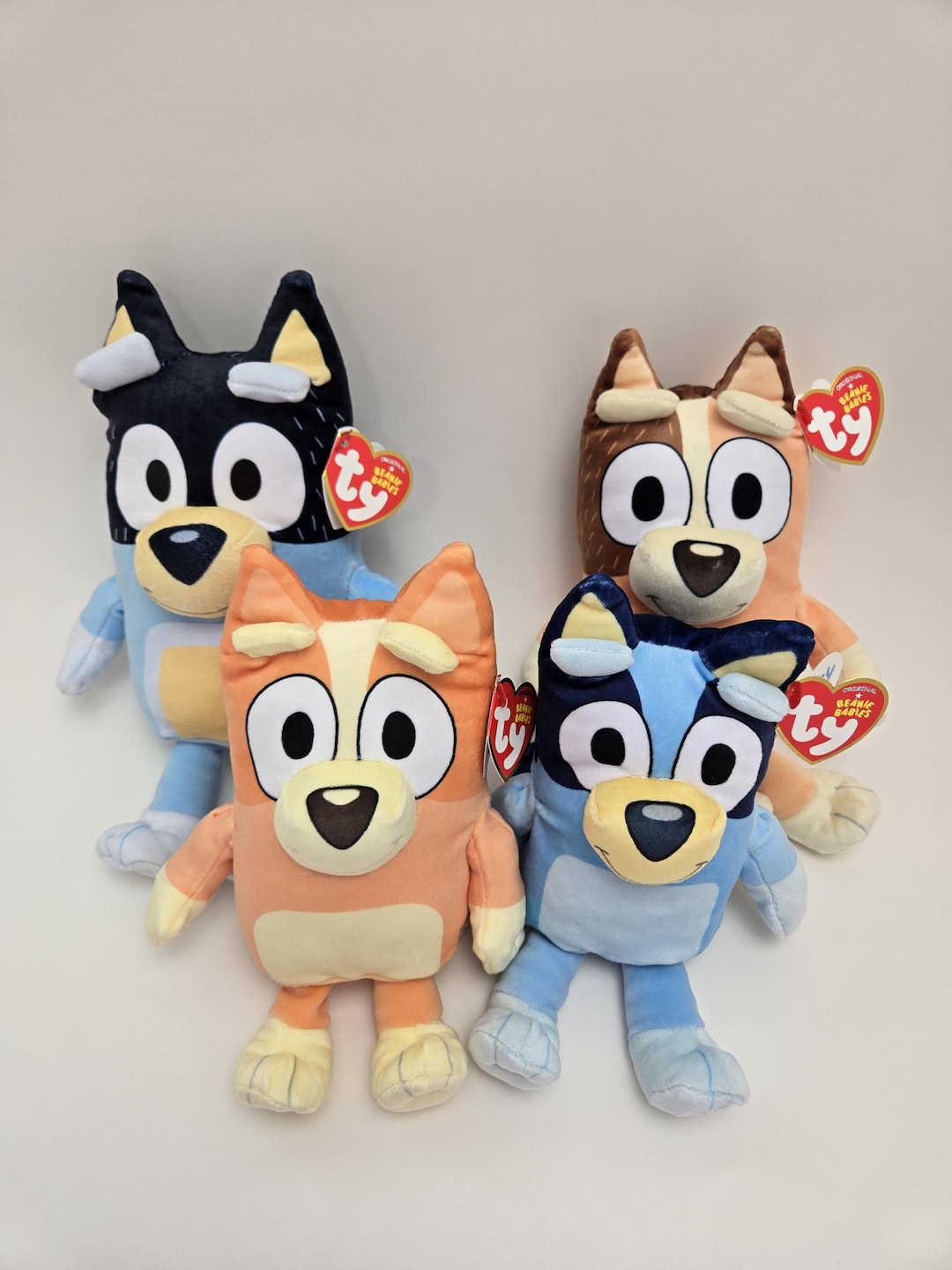 Ty Beanie Baby Bluey Characters - Bluey, Bingo, Bandit (dad), and ...