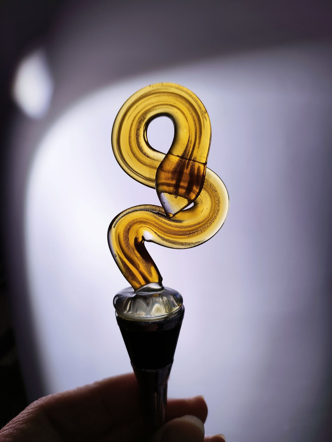 Handcrafted Glass Wine Stopper Wine Lover's Gift Flowing and Jumping ...