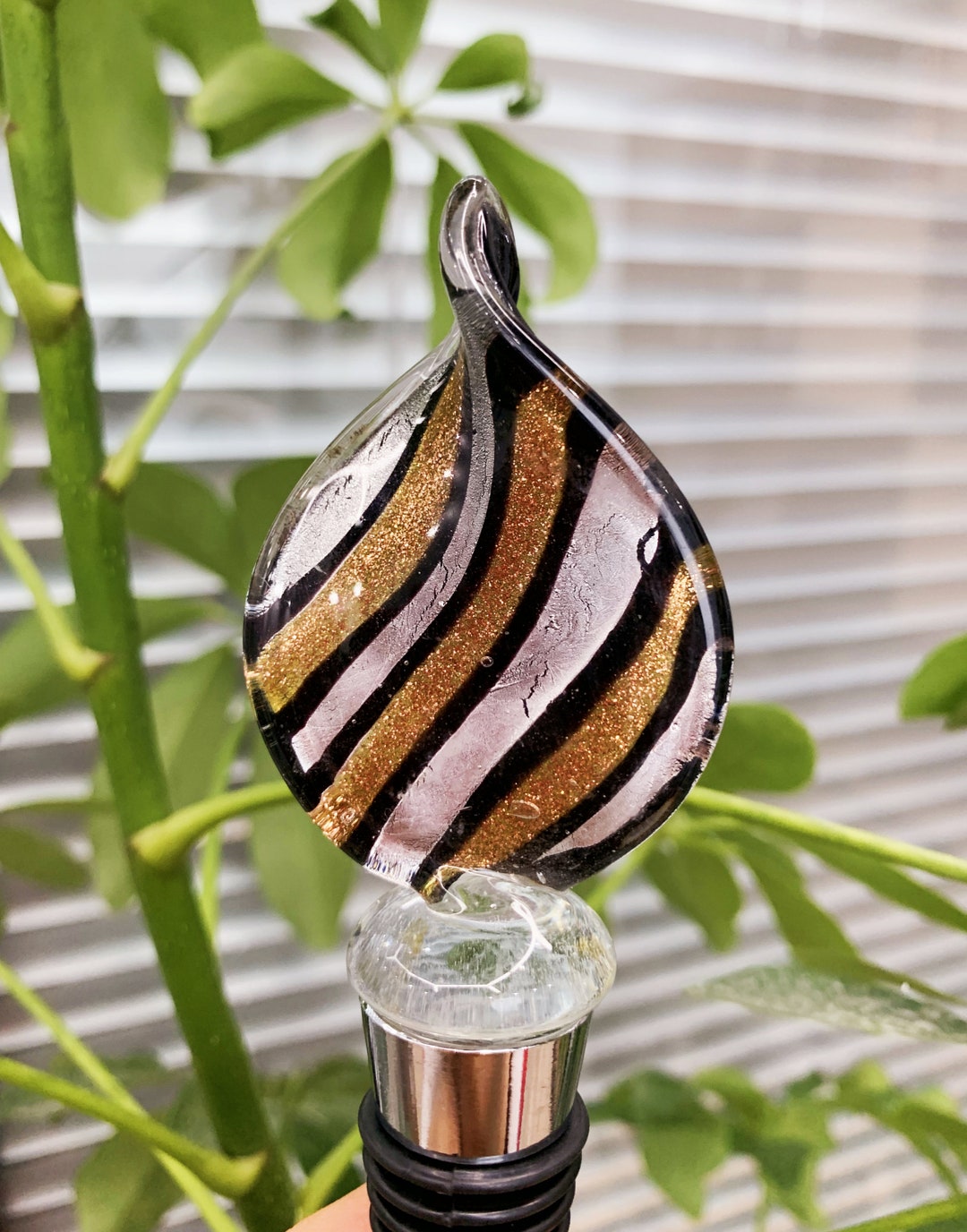 Champagne Color Line Glass Wine Stopper-quality Wine Stopper-gifts for ...