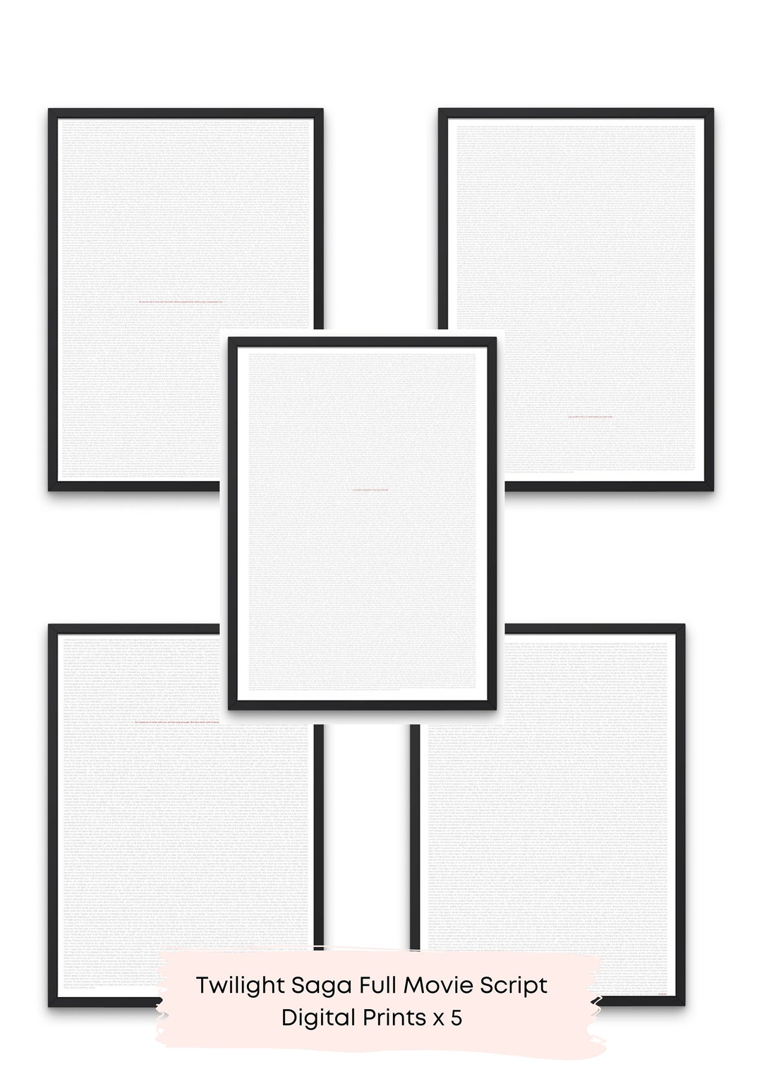 Twilight Saga Full Movie Script Digital Prints X 5 - Etsy