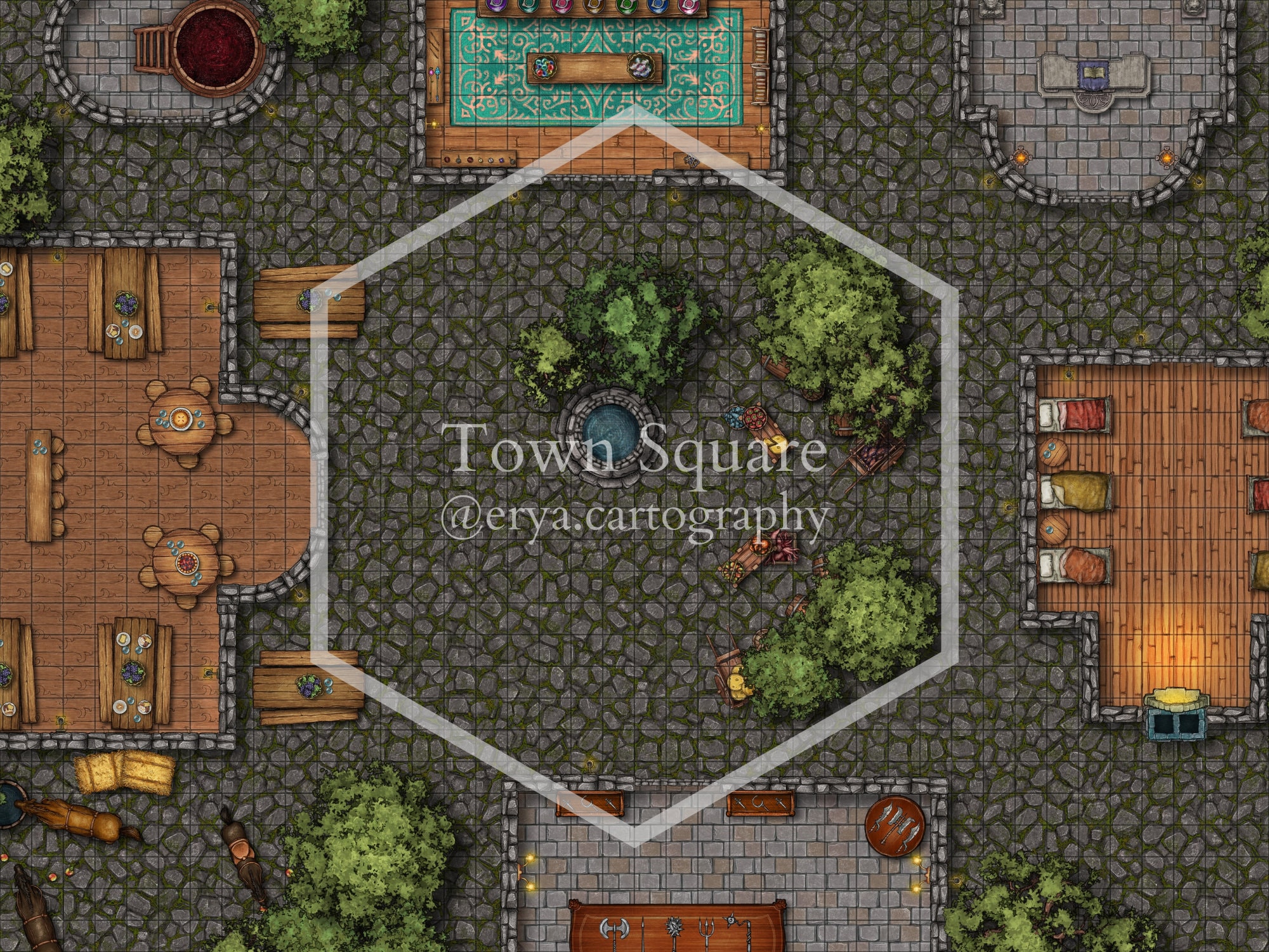 Town Square Battle Map 4K 2K Dnd Map Dungeons and Dragons - Etsy UK