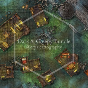 Dark & Creepy Bundle 4K, 7 Battle Maps, Dnd Map, Dungeons and Dragons ...