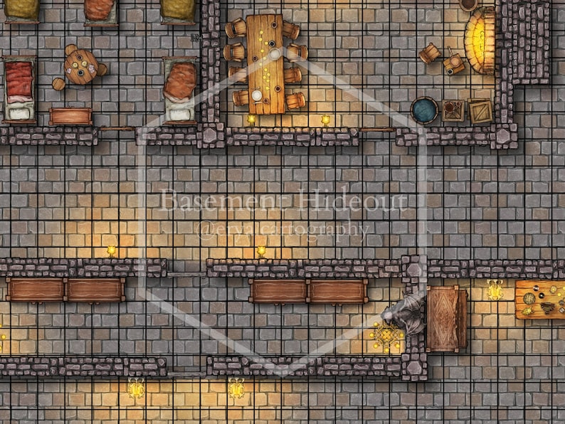 Basement Hideout Battle Map 4K 2K, Dnd Map, Dungeons and Dragons ...