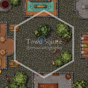 Town Square Battle Map 4K 2K, Dnd Map, Dungeons and Dragons, Roll20 ...
