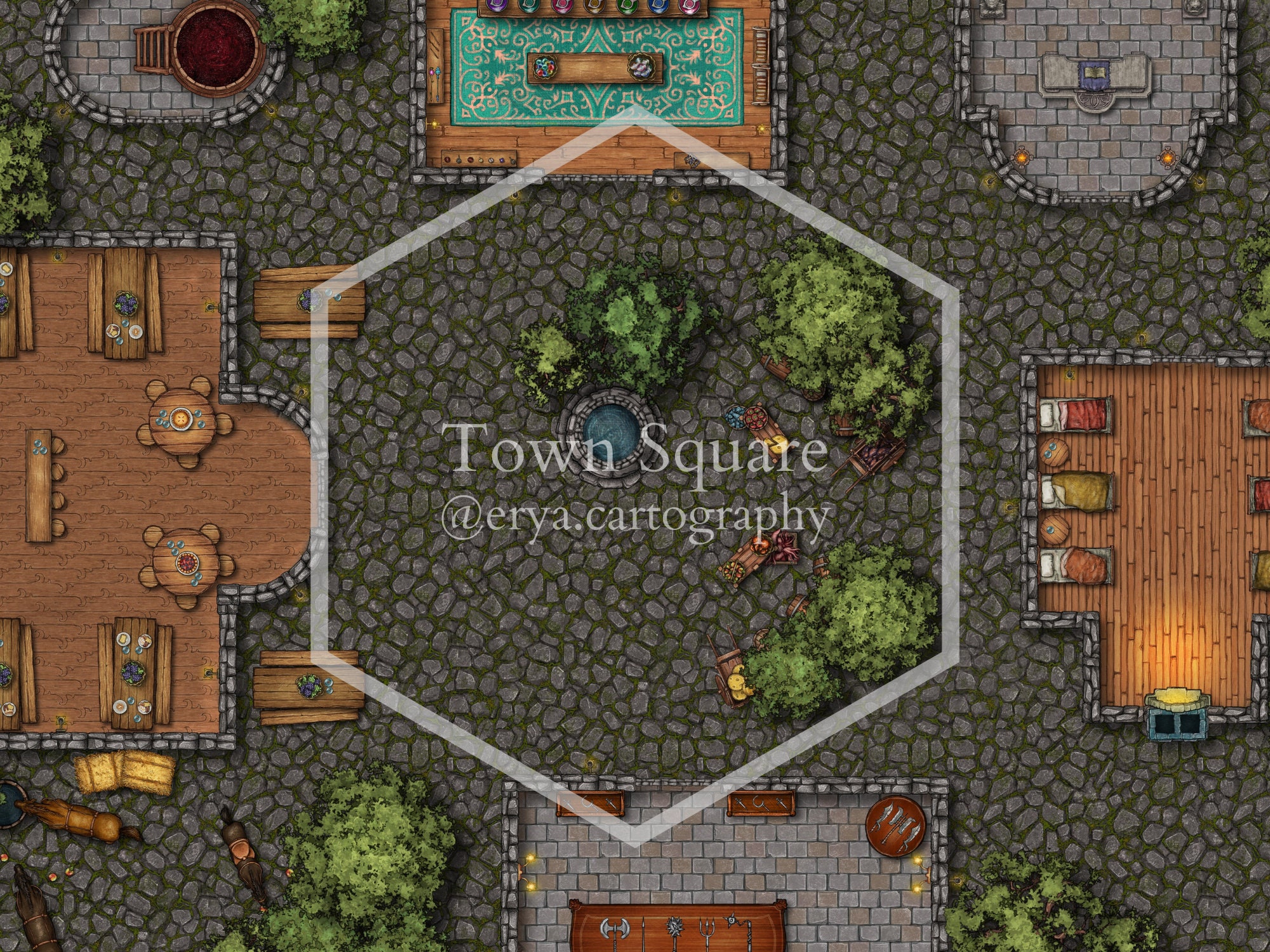 Town Square Battle Map 4K 2K Dnd Map Dungeons and Dragons - Etsy UK