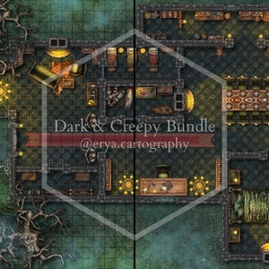 Dark & Creepy Bundle 4K, 7 Battle Maps, Dnd Map, Dungeons and Dragons ...