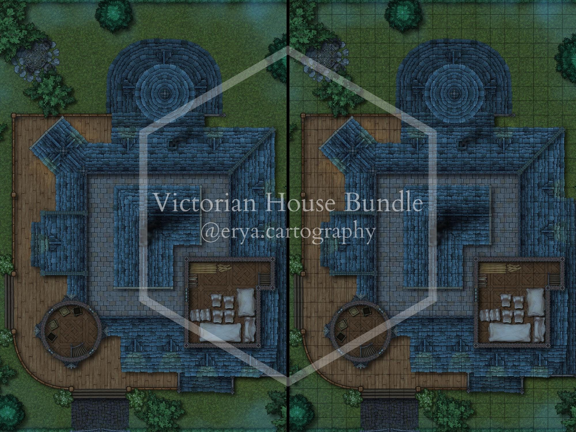 Victorian House Battle Map Bundle, 4 Battle Maps, Dnd, Dungeons and ...