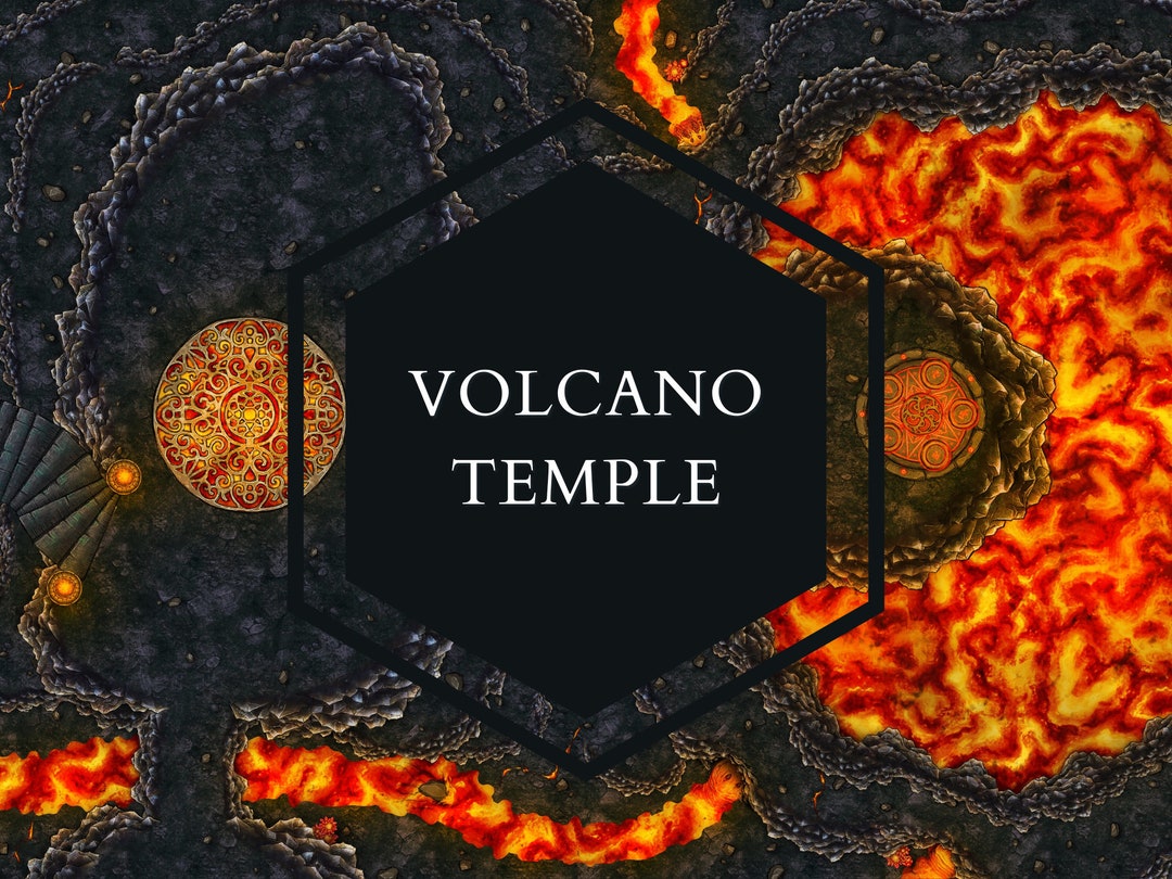 Volcano Temple Battle Map 4K 2K, Dnd Map, Dungeons and Dragons, Roll20 ...