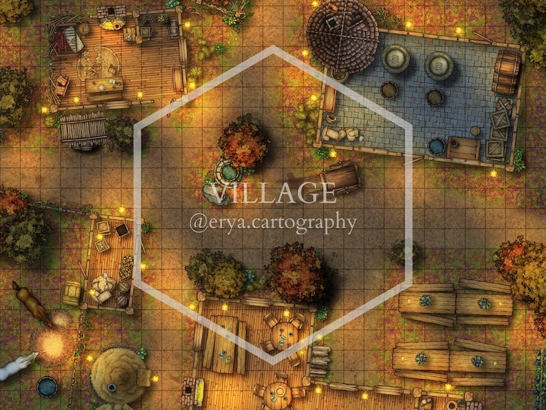 Village Battle Map 4K 2K Dnd Map Dungeons and Dragons - Etsy Canada