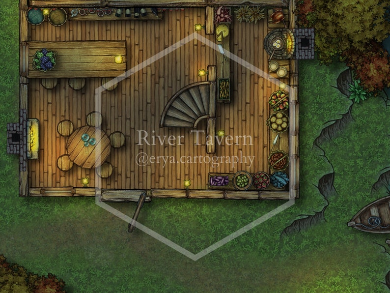 River Tavern Battle Map 4K 2K Dnd Map Dungeons and Dragons - Etsy Israel