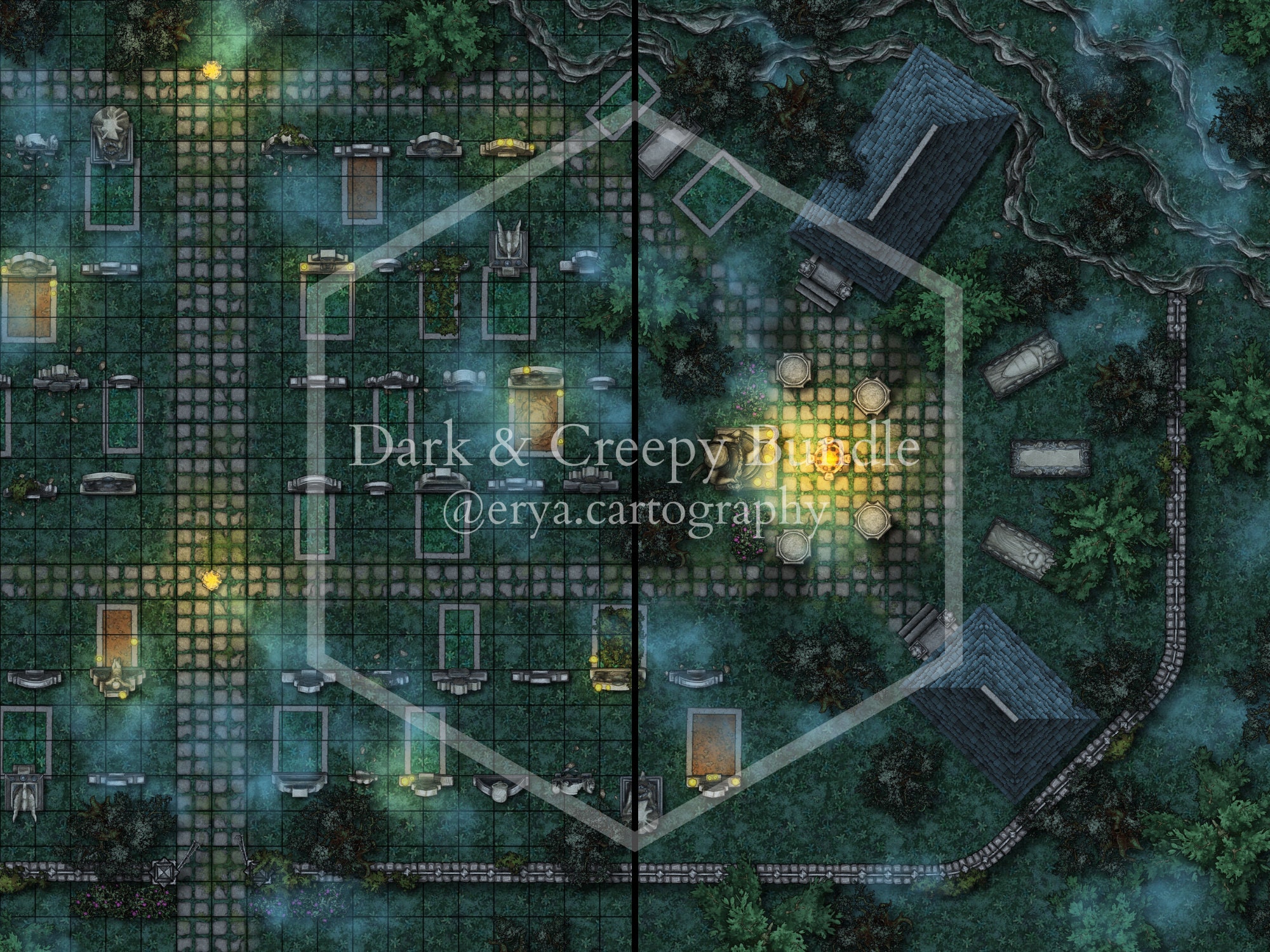 Dark & Creepy Bundle 4K, 7 Battle Maps, DnD Map, Donjons et Dragons ...