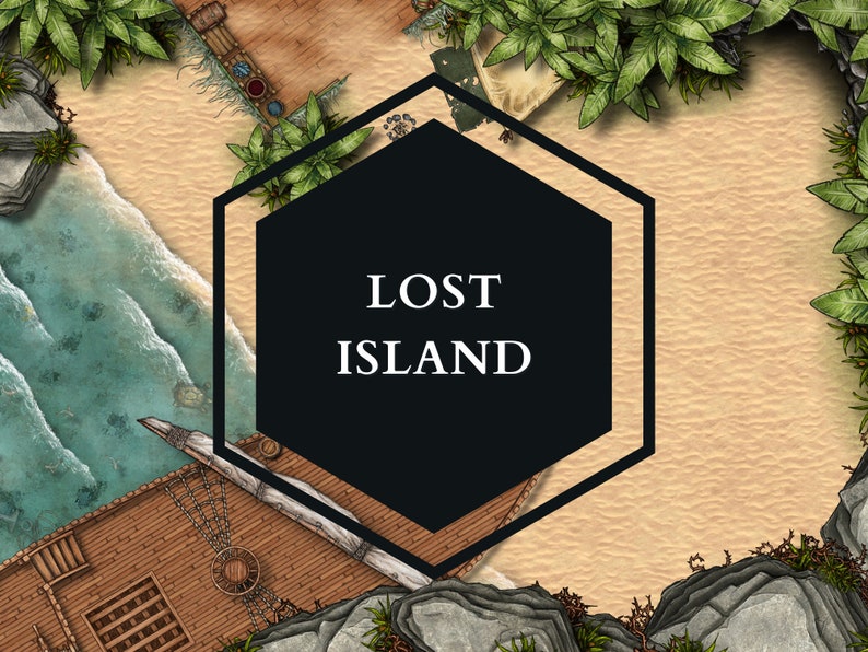 Lost Island Battle Map 4K 2K, Dnd Map, Dungeons and Dragons, Roll20 ...