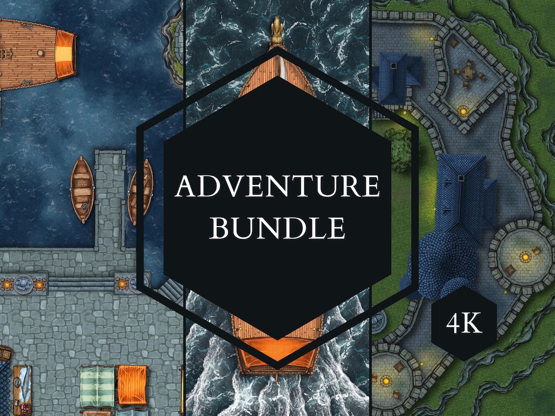 Adventure Map Bundle 4K, 3 Battle Maps, Dnd Map, Dungeons and Dragons ...