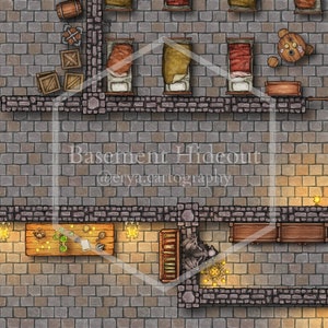 Basement Hideout Battle Map 4K 2K, Dnd Map, Dungeons and Dragons ...