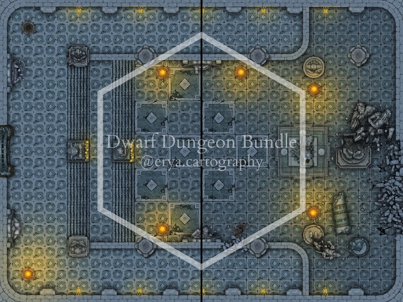 Dwarf Dungeon Bundle 4K, 4 Battle Maps, Dnd Map, Dungeons and Dragons ...