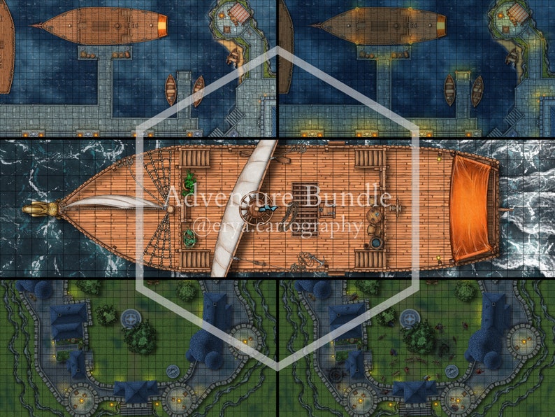 Adventure Map Bundle 4K 3 Battle Maps Dnd Map Dungeons and - Etsy