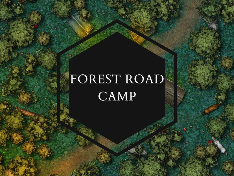 Forest Road Camp Battle Map 4K 2K, Dnd Map, Dungeons and Dragons ...