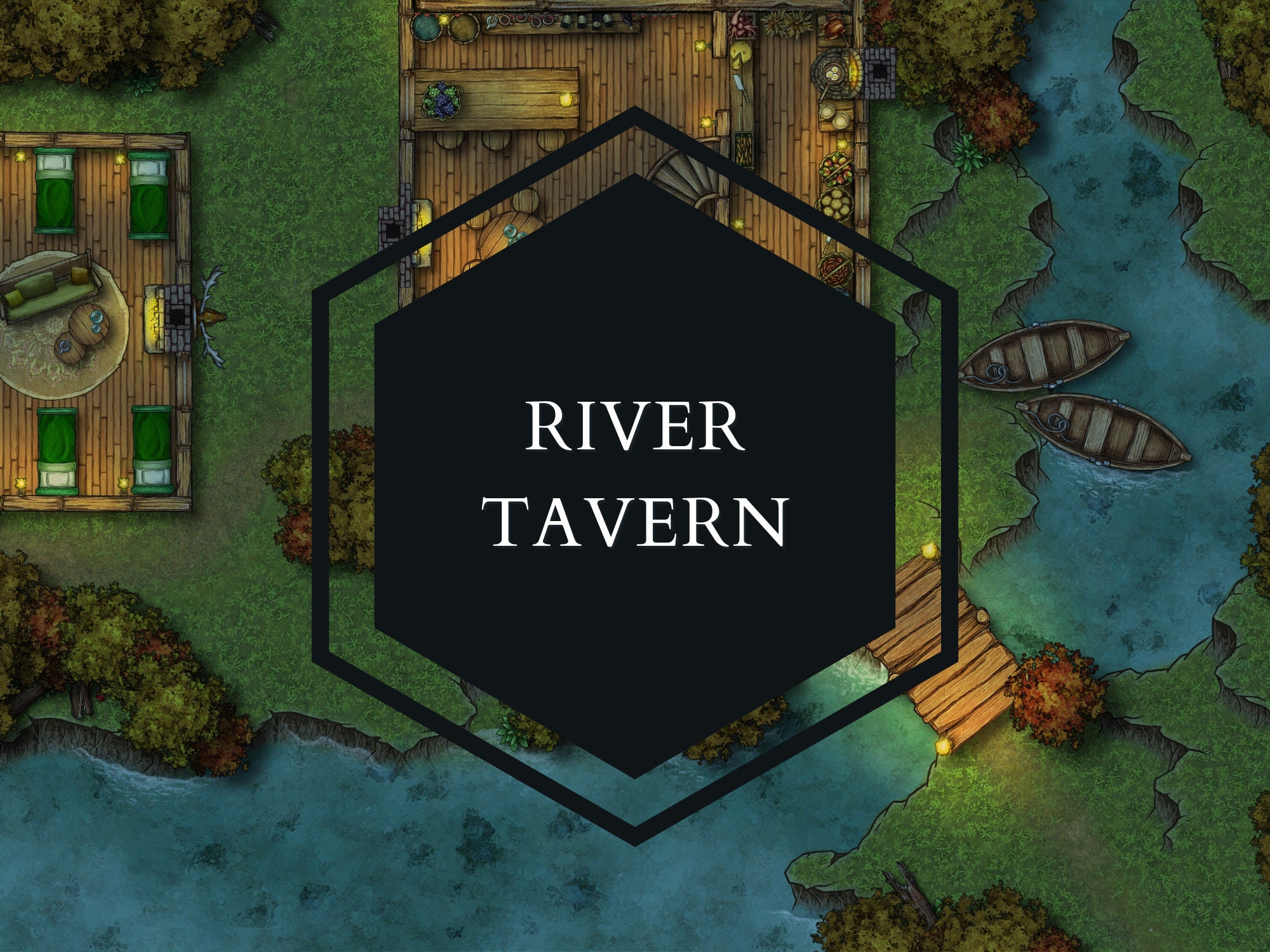 River Tavern Battle Map 4K 2K Dnd Map Dungeons and Dragons - Etsy Israel