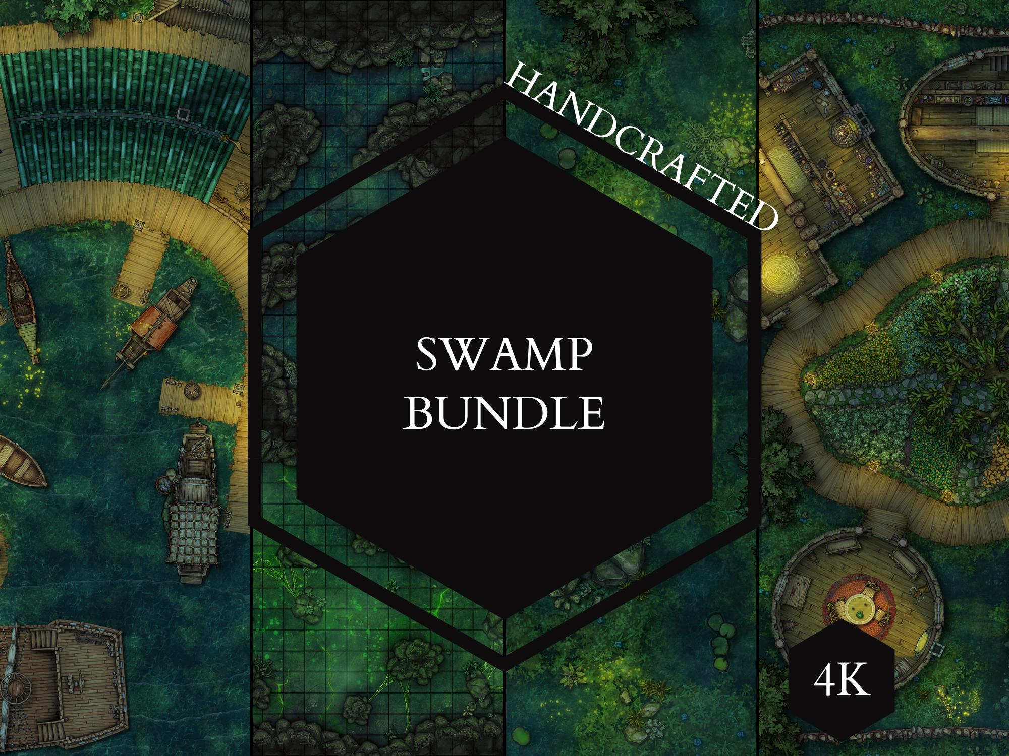 Swamp Adventure Bundle 4K, 5 Battle Maps, Day & Night, Dnd, Dungeons ...
