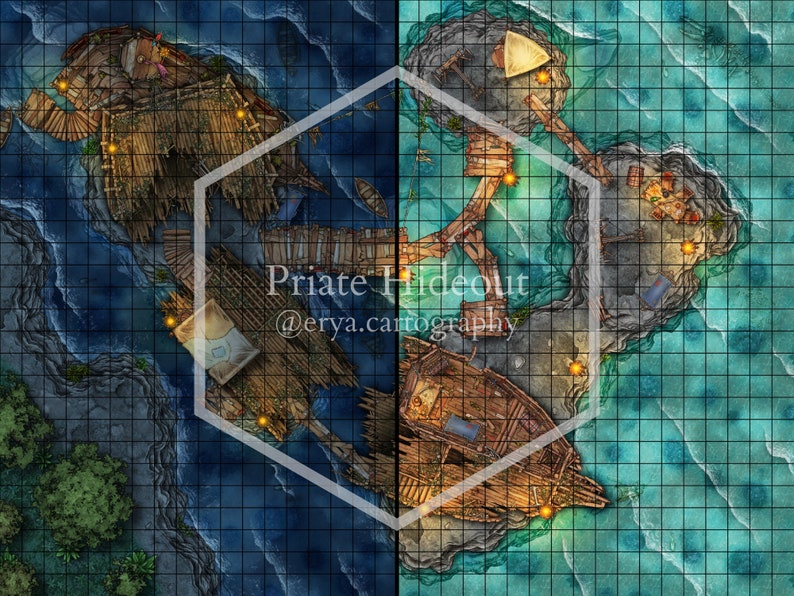 Pirate Hideout Battle Map 4K 2K Dnd Map Dungeons and - Etsy Ireland