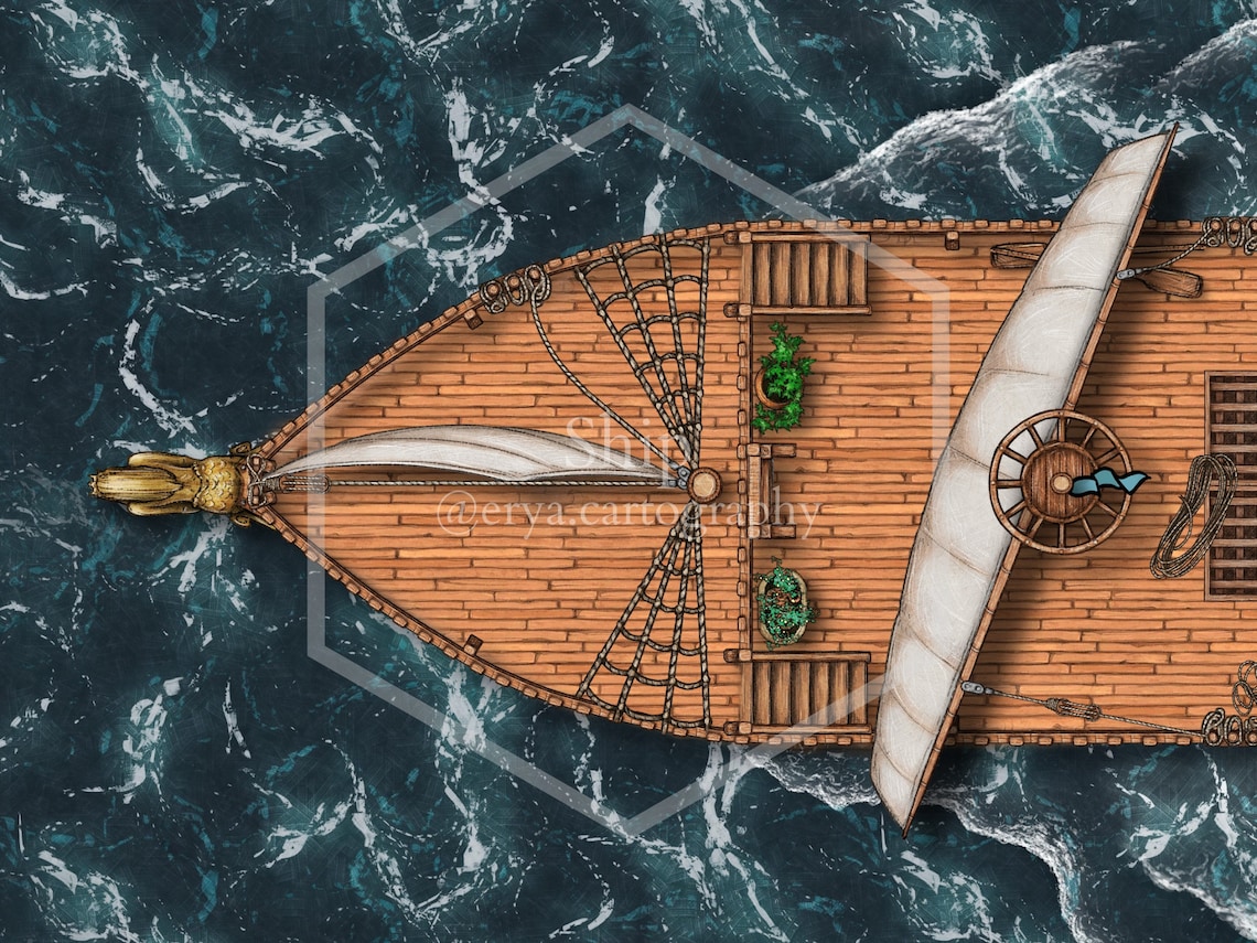 Ship Battle Map 4K 2K, Dnd Map, Dungeons and Dragons, Roll20, Foundry ...