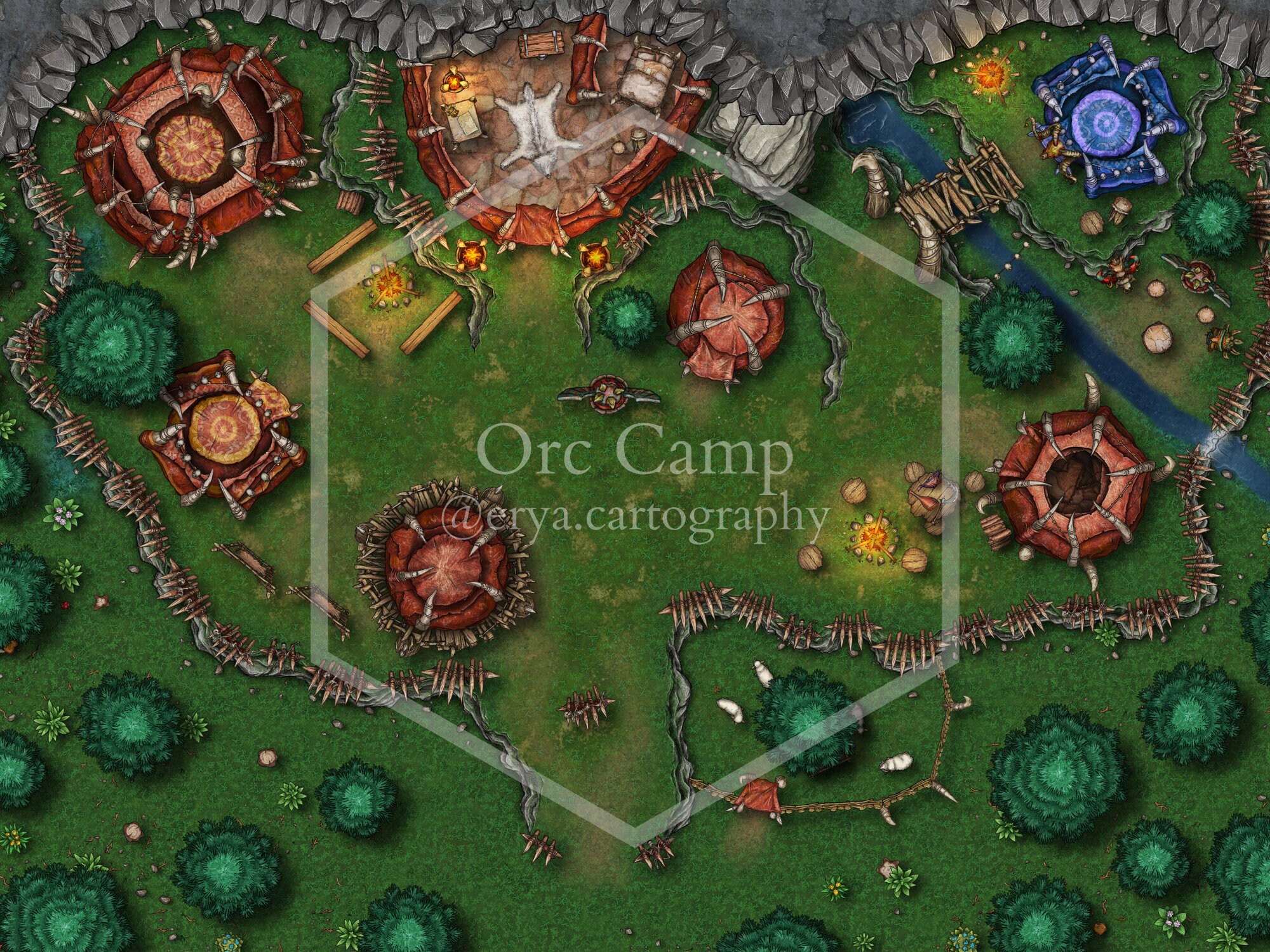 Orc Camp Battle Map 4K 2K, Dnd Map, Dungeons and Dragons, Roll20 ... Orc Camp Battle Map 4K 2K, Dnd Map, Dungeons and Dragons, Roll20 ...
