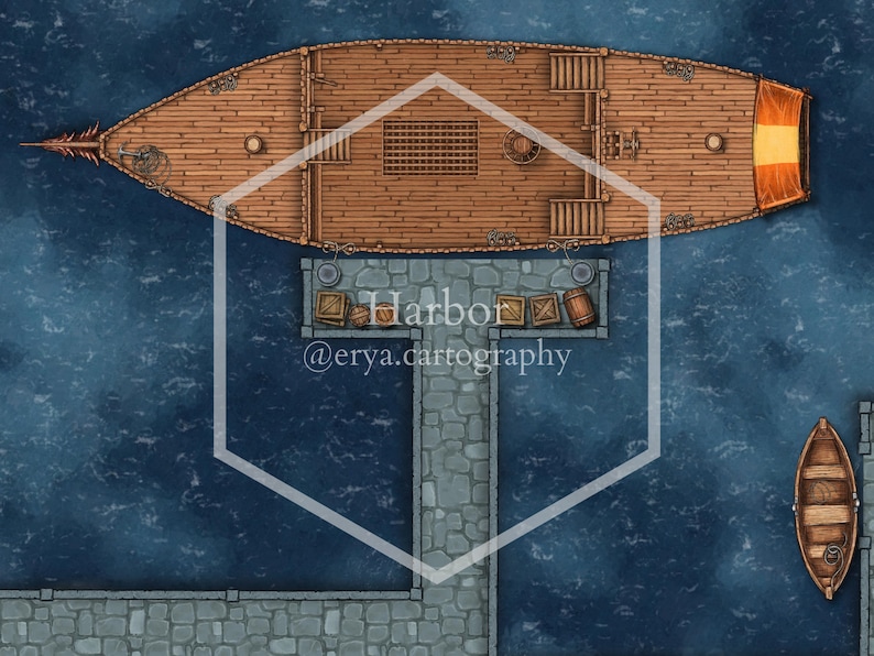 Harbor Battle Map 4K 2K, Dnd Map, Dungeons and Dragons, Roll20, Foundry ...