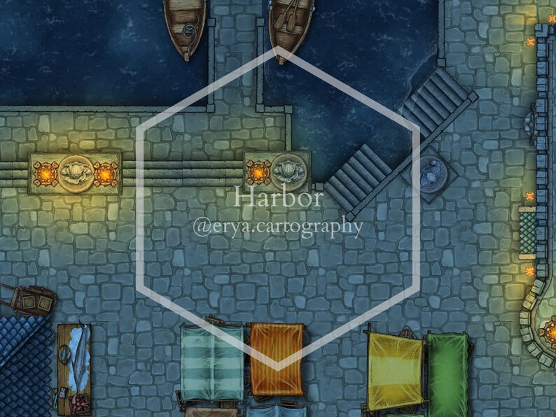 Harbor Battle Map 4K 2K, Dnd Map, Dungeons and Dragons, Roll20, Foundry ...