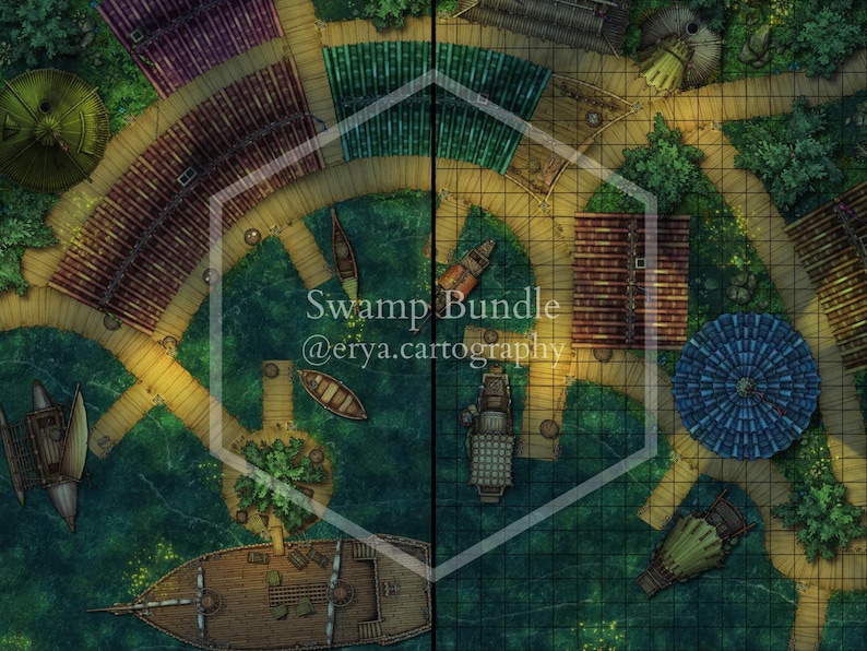 Swamp Adventure Bundle 4K, 5 Battle Maps, Day & Night, Dnd, Dungeons ...