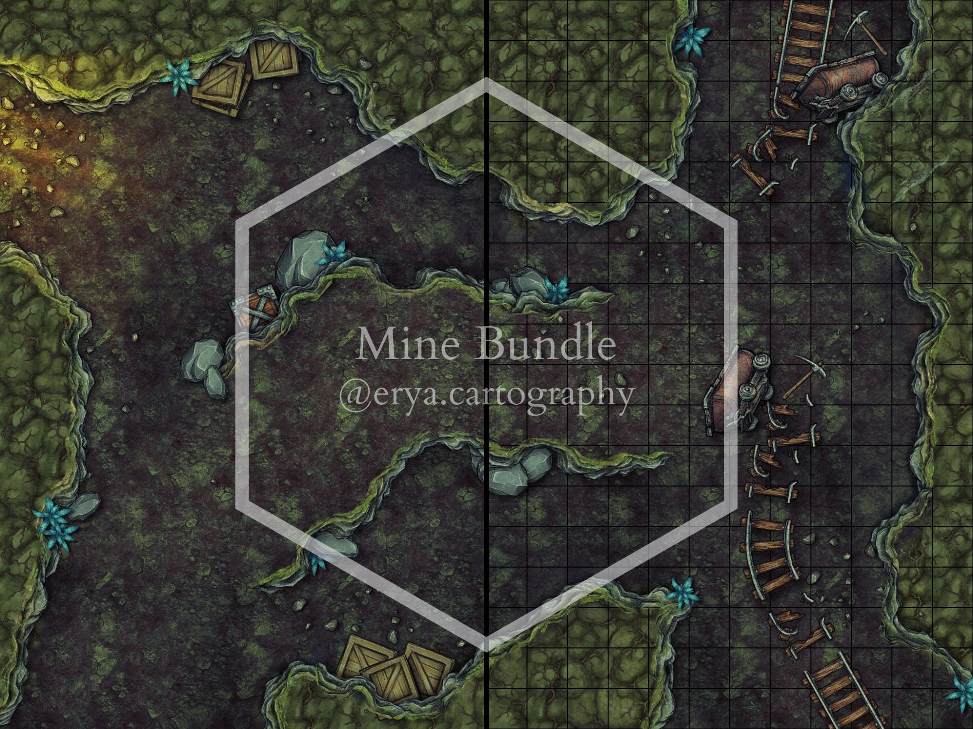 Mine Bundle 2K 4K, 4 Battle Maps, Dnd Map, Dungeons and Dragons, Roll20 ...