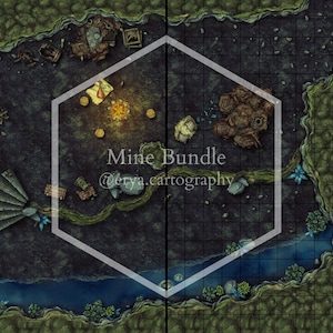 Mine Bundle 2K 4K, 4 Battle Maps, Dnd Map, Dungeons and Dragons, Roll20 ...