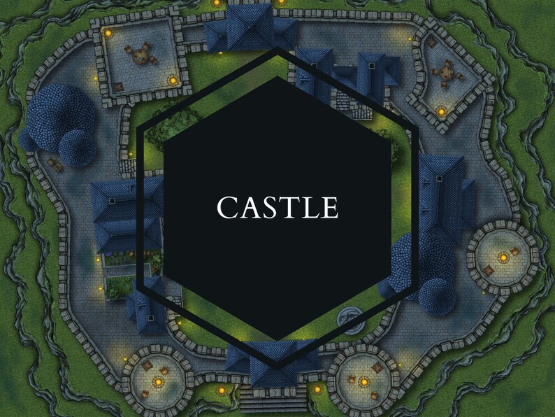 Castle Battle Map 4K Dnd Map Dungeons and Dragons Roll20 - Etsy